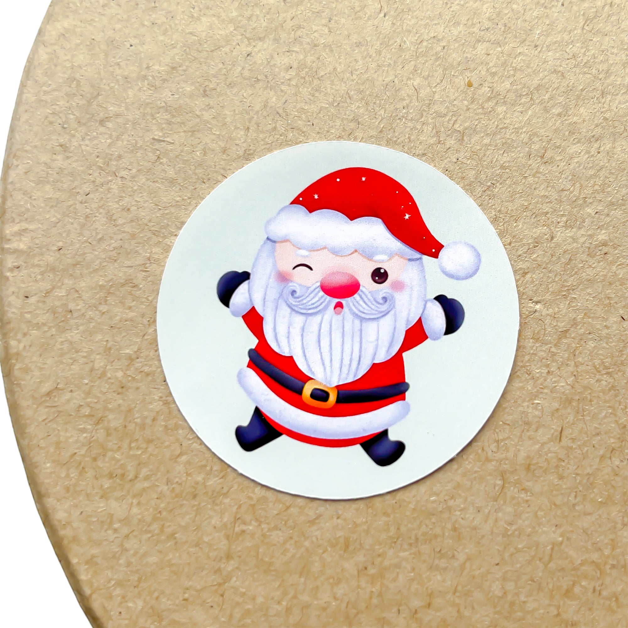 Santa Claus Stickers Round – Print Fella
