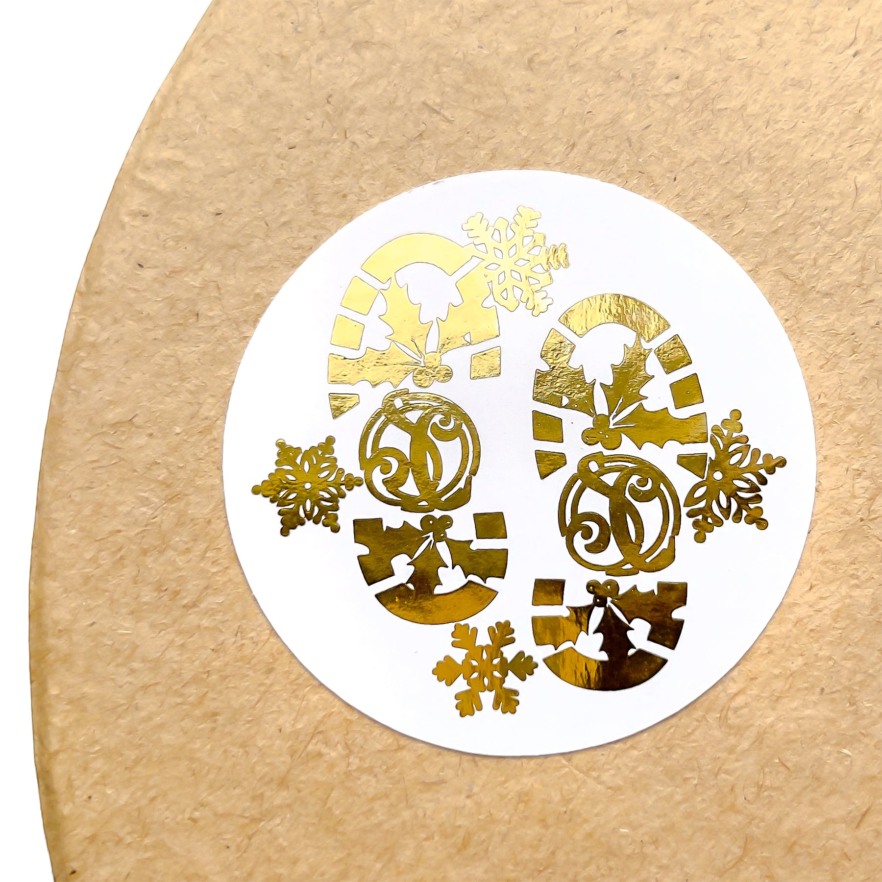 Foiled Santa Footprints Stickers Round – Print Fella