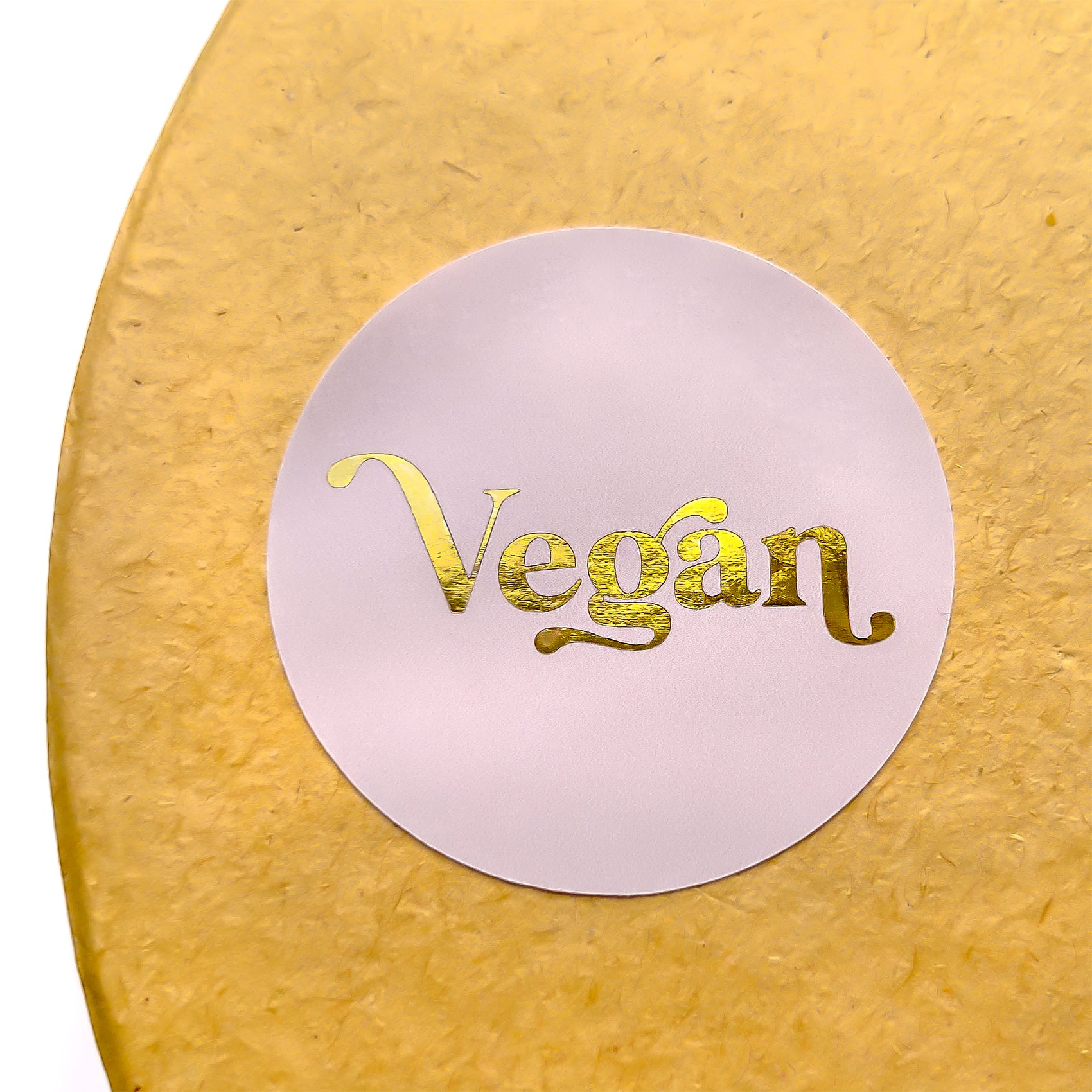 Foiled Retro Vegan Stickers ROUND – Print Fella