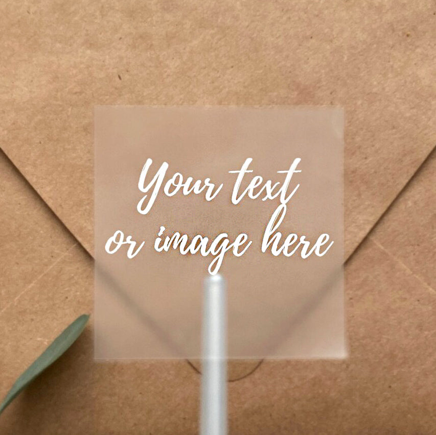 WHITE INK Clear Logo Stickers RECTANGLE – Print Fella