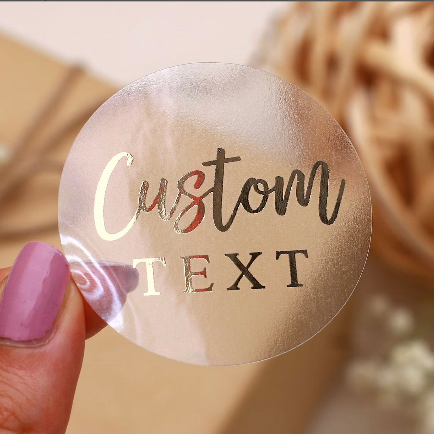 Foiled Clear Logo Stickers ROUND – Print Fella