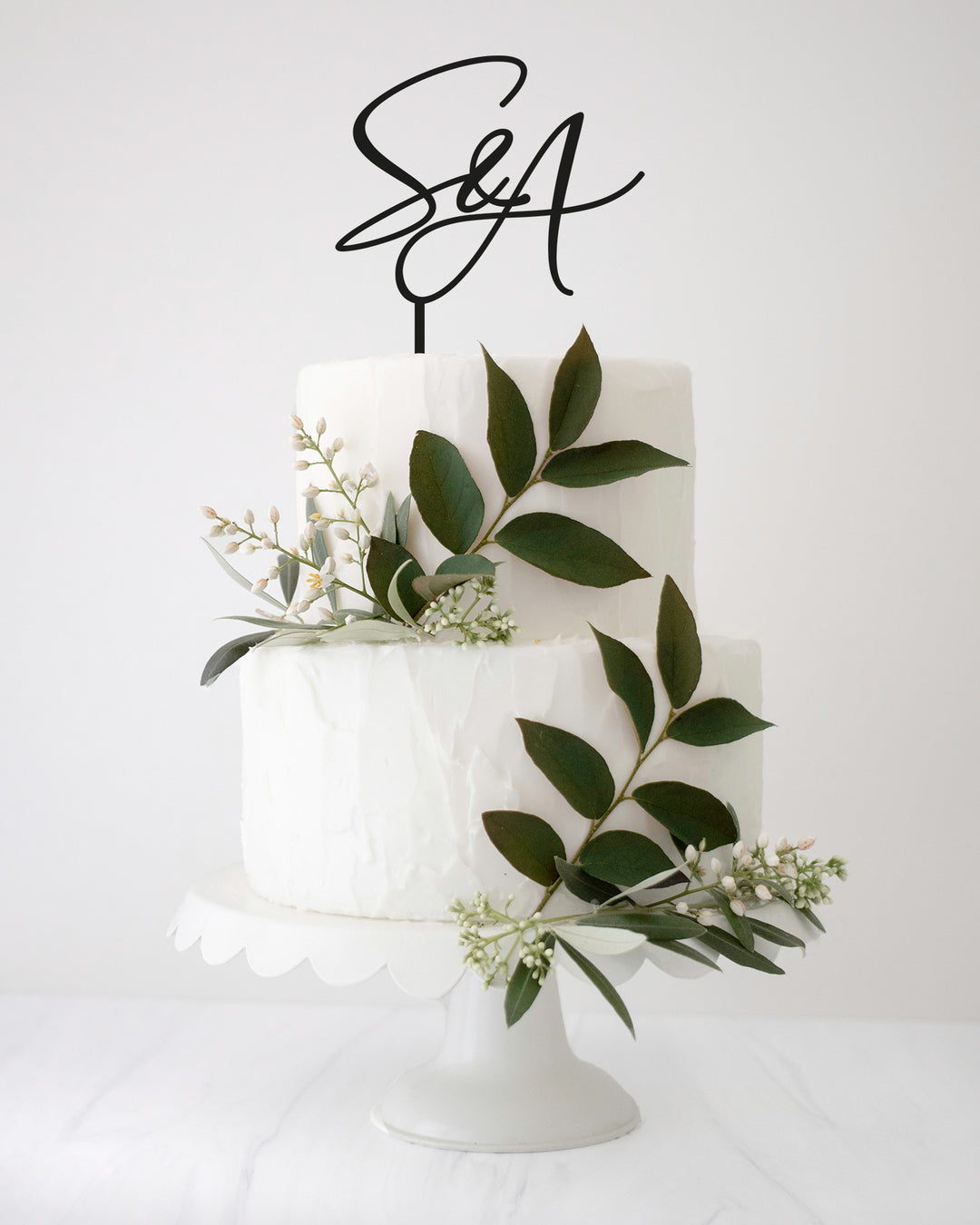 Couple Initials Cake Topper SIGNATURE FONT – Print Fella